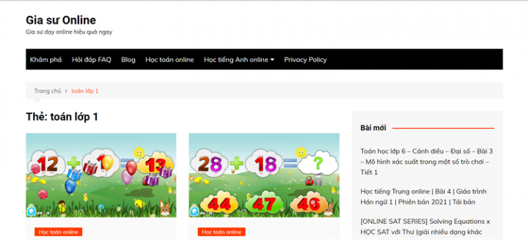 Tổng hợp 6+ website học toán lớp 1 online miễn phí tốt nhất