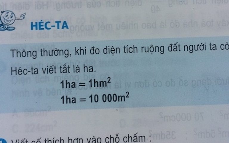 Toán lớp 5 hecta: Tổng hợp kiến thức lý thuyết và bài tập